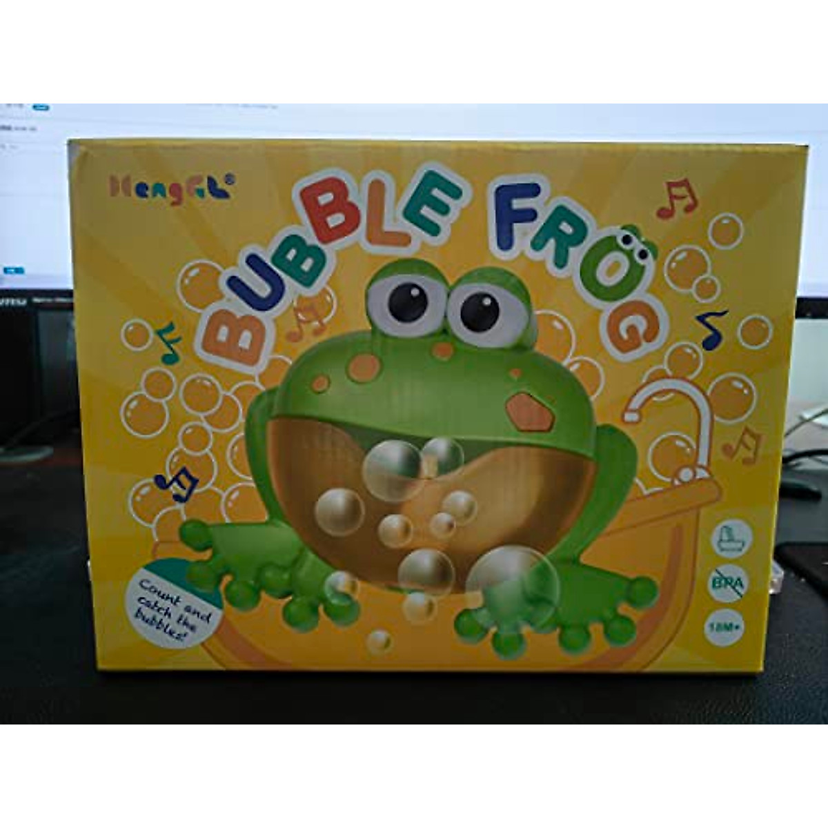 Baby Bath Bubble Toys Set,Tub Big Frog Automatic Bubble Maker Blower Toys with 12 Music Baby Fun Shower Toys, for Boys, Girls