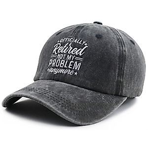 Nxizivmk Retirement Gifts for Women Men, Retirement Party Decorations Hats, Funny Officially Retired Birthday Hat, Adjustable Cotton Old Man Baseball Cap for Grandparent Coworker Friend Nurse Teacher