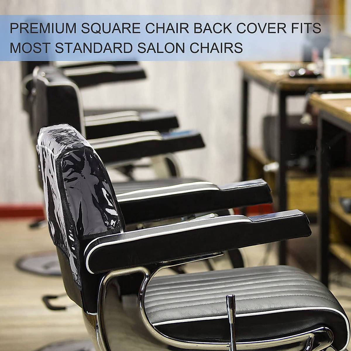Noverlife Chair Back Cover, Beauty Salon Chair Protective Cover, Square Hairdressing Chair Back Covers, Prevents Damage to Spa/Salon Chair, Barber Hair Salon Chair Cover, Fits Most Salon Chairs