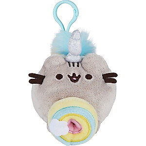 GUND Pusheenicorn Donut Log Backpack Clip Plush Stuffed Animal Cat Unicorn, 5"
