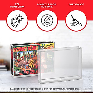 EVORETRO Clear Acrylic Protector Case Compatible with SNES & N64 Games Storage Box, 4MM Thick, Scratch, Dust, UV Resistant (Pack of 2)