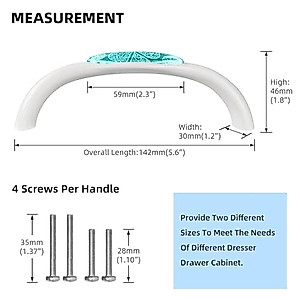 Pull Handle Fence Handle Long Cabinet Handles for Interior, Closet, Drawer, Outdoor, Garage, Abstract Clovers Pattern