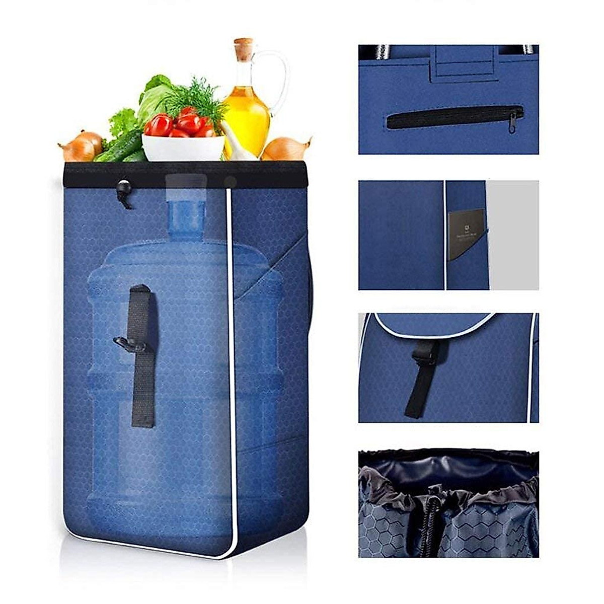 Shopping Trolley on Wheels Multi Function Shopping Cart Climb Stairs Collapsible Crystal Wheel Trolley Lever Car Luggage Cart Contains Cloth Bag Storage Hand Trucks,Coffee Color ,Shopping Troll