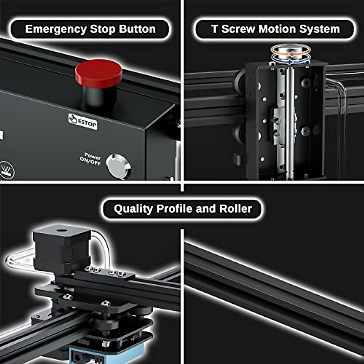 Genmitsu Jinsoku LC-60A 5.5W Laser Engraver Cutter with Air Assist System, 24-in x 24-in Large Laser Engraving Cutting Machine for Wood, Emergency Stop, Dual Y-axis Motors
