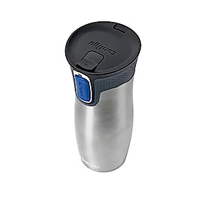 Contigo West Loop Autoseal Travel Mug, Stainless Steel Thermal Mug, Vacuum Flask, Leakproof Tumbler, Coffee Mug with BPA Easy-Clean Lid, 470 ml, Stainless Steel
