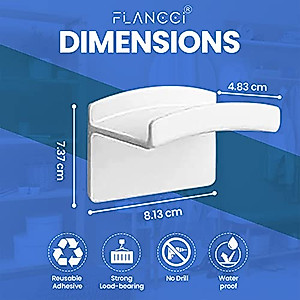 FLANCCI Hat Hooks for Wall, Minimalist Hat Rack Design, Self Adhesive Hat Rack, Strong Hold Hat Hanger for Hat Organizer, Hat Storage, Hat Holder, Hat Display for baseball Caps, White Hook (24-Pack)…