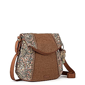 Sakroots Foldover Crossbody Bag in Cotton Canvas, Multifunctional Purse with Adjustable Strap & Zipper Pockets, Sienna Spirit Desert