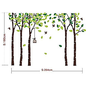 AmazingWall 180X264cm/70.9x103.9 Cartoon Large Tree Wall Sticker Living Room Bedroom Kids' Room Nursery Decor Home Decorations Removeable 1PCS/Set