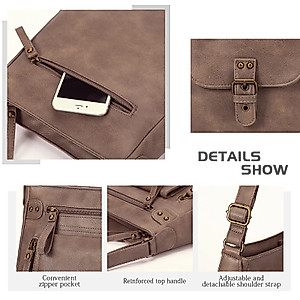 KL928 Crossbody Purses for Women Shoulder Bag,PU Washed Leather (01-Grey-2)