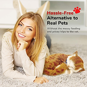 Perfect Petzzz - Original Petzzz Orange Tabby Cat, Realistic Lifelike Stuffed Interactive Pet Toy, Companion Pet with 100% Handcrafted Synthetic Fur