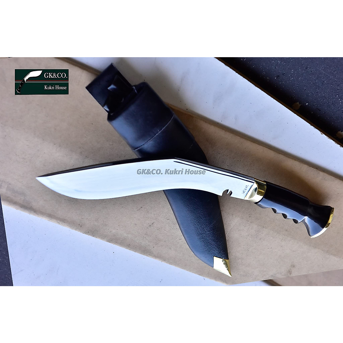 GK&CO. Kukri House Genuine Kukri Knife - 11 Inch Blade World War II Gripper Horn Handle Kukri/Khukuri - Handmade in Nepal