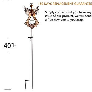HDNICEZM Solar Garden Stake Lights – Metal Angel Solar Warm White LEDs Stake Light Memorial Gift - Solar Angel Lights Perfect as Angel Remembrance Gifts & Sympathy Gifts