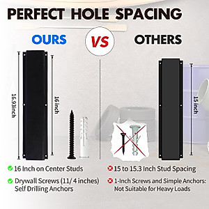 QualsValor Garage Organization, 48 Inch Garden Tool Organizer Max Load 525 lb, Garage Tool Organizer Wall Mount with 7 Organization Hooks and Bike Hooks, Updated 16 Inch Studs Spacing