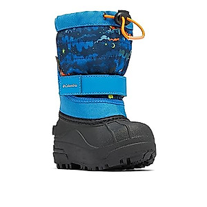 Columbia Youth Unisex Powderbug Plus II Print, Bright Indigo/Bright Orange, 2