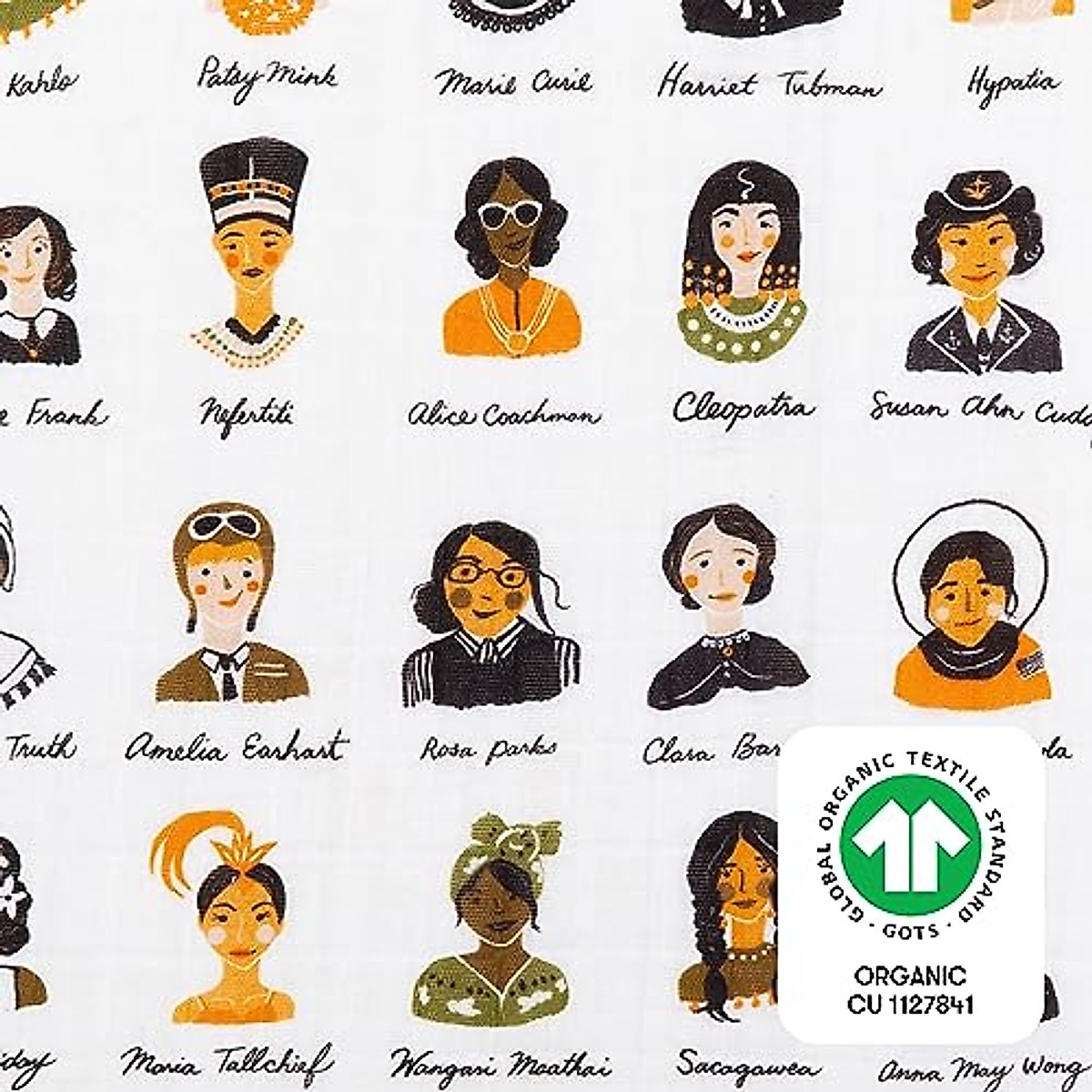 Babyletto 100% Organic Cotton Mini Crib Sheet, GOTS-Certified, Fitted 360°, Ultra-Soft and Breathable Muslin - Women in History