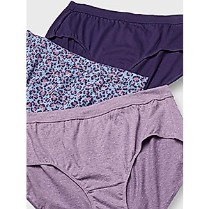 Just My Size Women's Plus Size Cool Comfort Ultra Soft Brief 6-Pack, Assorted, 10