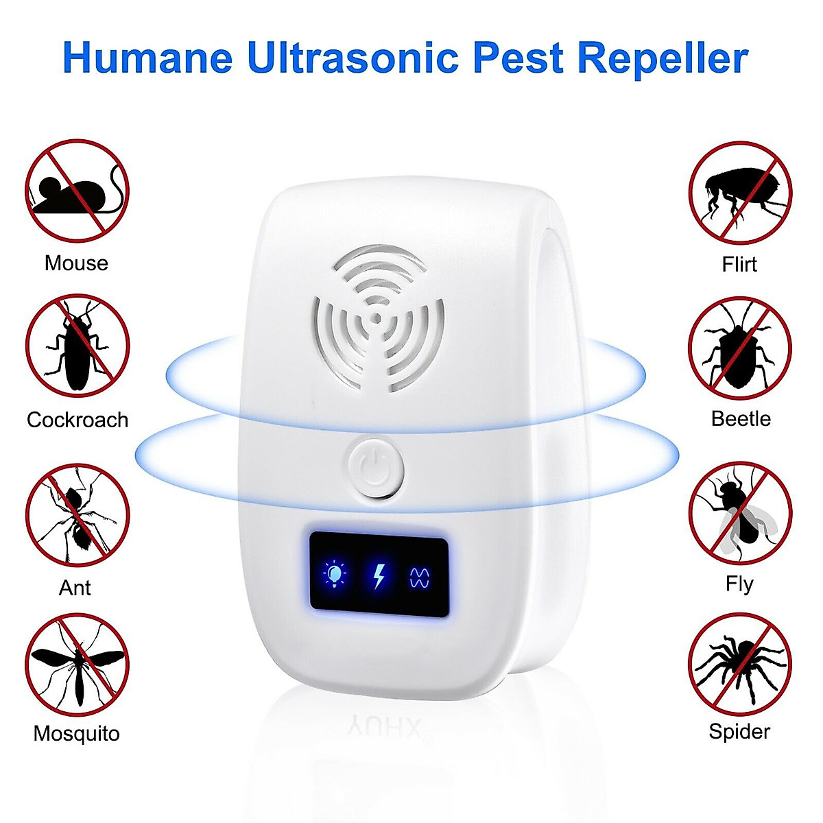Piyjrrf Ultrasonic Repeller & Insect Repeller,6 Pack Electronic Pest Repellent Plug in Indoor for Spider,Mosquito, Mouse, Cockroaches, Rats, Bugs.