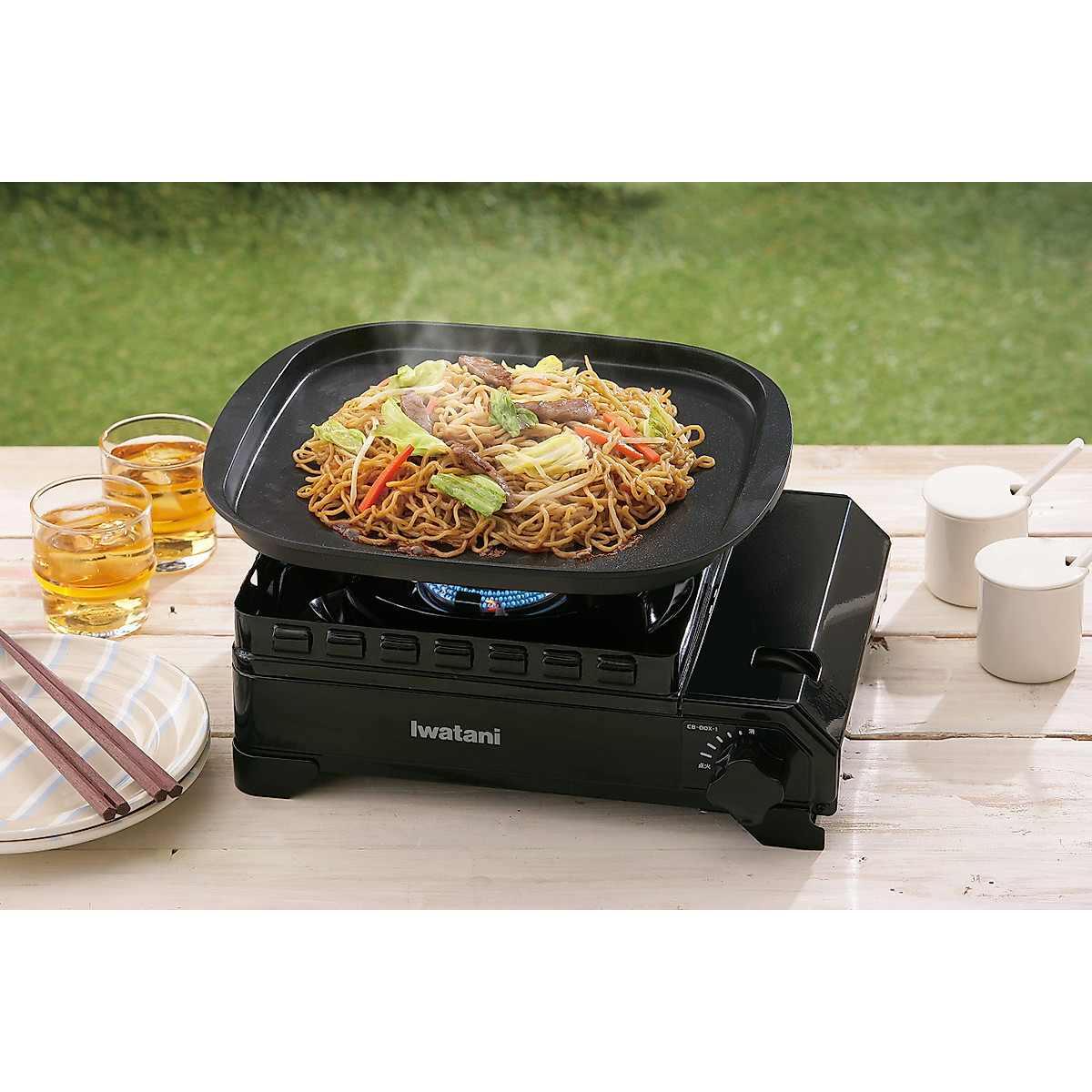 Iwatani CB-ODX-1-BK Cassette Fu Cassette Stove, Tough Maru, Black