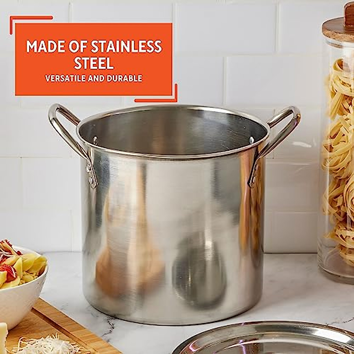 IMUSA 8 Quart Stainless Steel Stock Pot with Lid