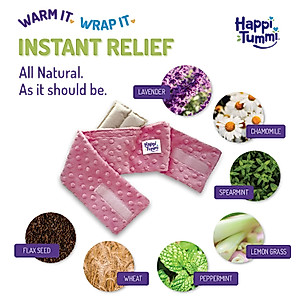 Happi Tummi Natural Colic Relief Belly Band Pink with Natural and Organic Diaper Rash Cream
