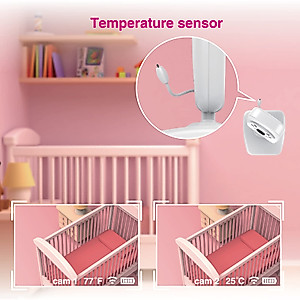 Video Baby Monitor, Slim Handheld, Non-Slip Design, 2.4" Vertical Screen Monitor & 2 Camera, Range up to 1000ft, 18 Hour Battery Life, 2-Way Talk, Night Vision, Temperature Monitor, No WiFi.