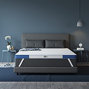 BedStory Extra Firm Mattress Topper Queen, 4 Inch Deep Sleep Memory Foam Mattress Topper for Pressure Relief, High-Density Foam Provides Extra Lumbar Support, 40 Days Trial