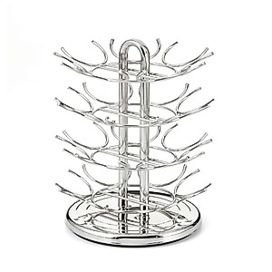 Nifty Vertuoline Coffee Pod Carousel – Nickel Chrome Finish, 28 Pod Capsule Holder, Spins 360-Degrees, Lazy Susan Platform, Home or Office Kitchen Counter Organizer