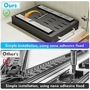 ARSTPEOE 【2 Pack】 Pull Out Cabinet Organizer, 16“-Deep Pull Out Drawers for Cabinets with Adhesive Nano Film, Slide Out Under Sink Storage Cabinet for Kitchen, Bathroom and Pantry (White)