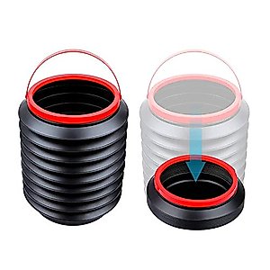 Car Portable Collapsible Trash Can,1.05 Gallon Leak-Proof Folding Storage Bin 4L,Retractable Water Bucket Waste Bin for Fishing Outdoor Travel