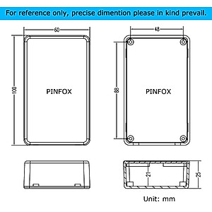 ABS Plastic Project Boxes for Electronics, Waterproof Junction Box, Electrical Project Enclosure, Black Dustproof Project Case - 3.93 x 2.36 x 0.98 inch