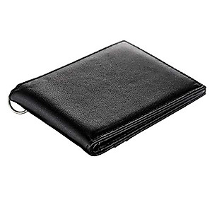 UTreers Bifold Wallets for Men Card Genuine Leather Front Pocket Wallet with Keychain Ring