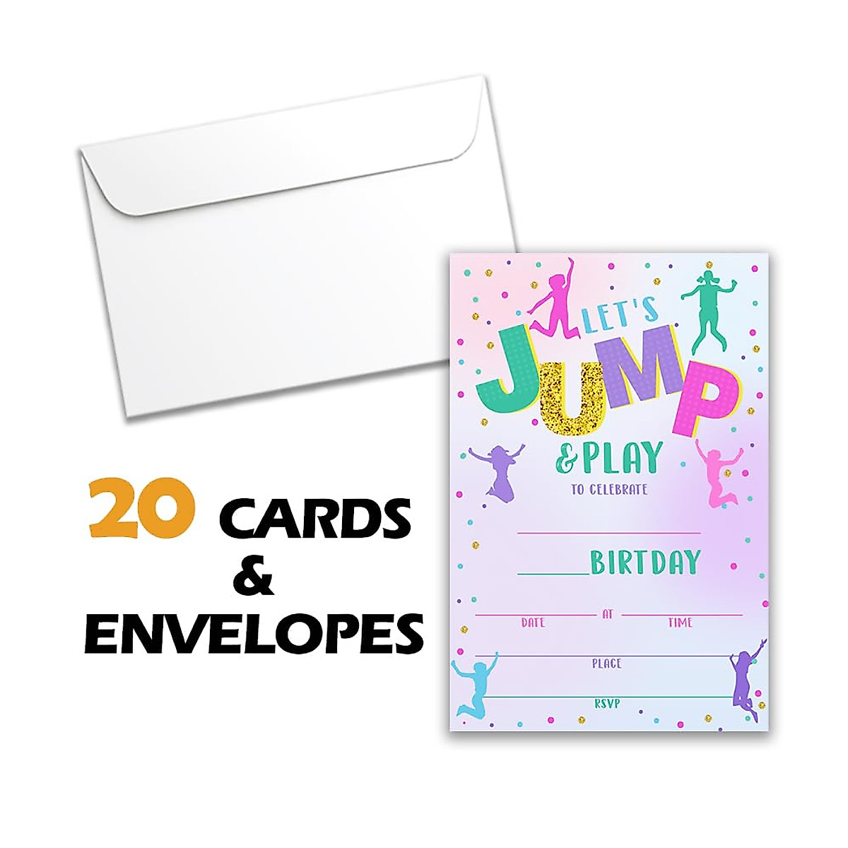 Grace Yonks Jump Birthday invitation, Jump Party invite, Jump Birthday, 20 Invitations and Envelopes, Birthday party Invitations, Birthday Party Supplies.(074)