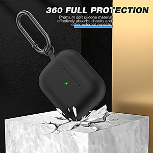 BRG Compatible with Airpods Pro 2nd/1st Generation Case Cover, Soft Silicone Skin Cover Shock-Absorbing Protective Case with Keychain Compatible for Apple Airpods Pro Case 2022/2019[Front LED Visible]