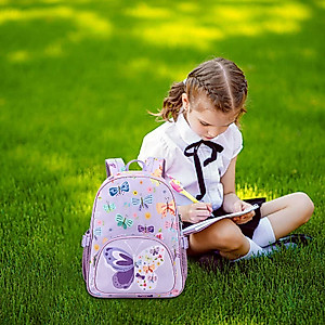 Backpack for Kids Girls Butterfly Preschool Kindergarten Bookbag Set with Lunch Box Toddler School Bag