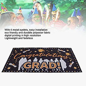 Graduation Banner, 71x38in 2022 Durable Polyester Fabrics Fadeless 4 Eyelets Easy Installation Congrats Grad Banner for Party(D), Graduation Banner, 71x38in 2022 Durable Polyester Graduation Bann