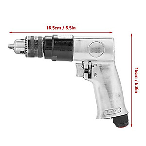 3/8" Air Pneumatic Drill, Air Drill 1700rpm High speed Reversible Rotation Drill Tool for Hole Drilling Used for Furniture, Machine Production