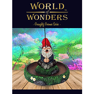 World of Wonders Ol' Smokey Gnaughty Gnomes Series Garden Gnome Incense Holder | Meditation Gifts for Your Home Office | Home Fragrance Products and Aroma Therapy - 7.5"