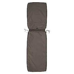Classic Accessories Ravenna Water-Resistant 72 x 21 x 3 Inch Patio Chaise Lounge Cushion, Dark Taupe, Patio Cushion
