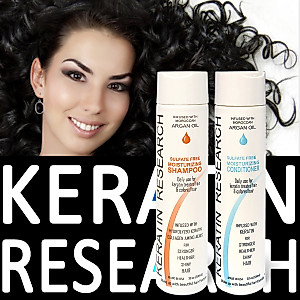 Keratin Research Natural Argan Oil Infused Sulfate Free Shampoo and Conditioner 2 bottles Value Set for Keratin Treatments, Maintainance After Care, post treatment shampoo Conditioner (300ml 2 pack)