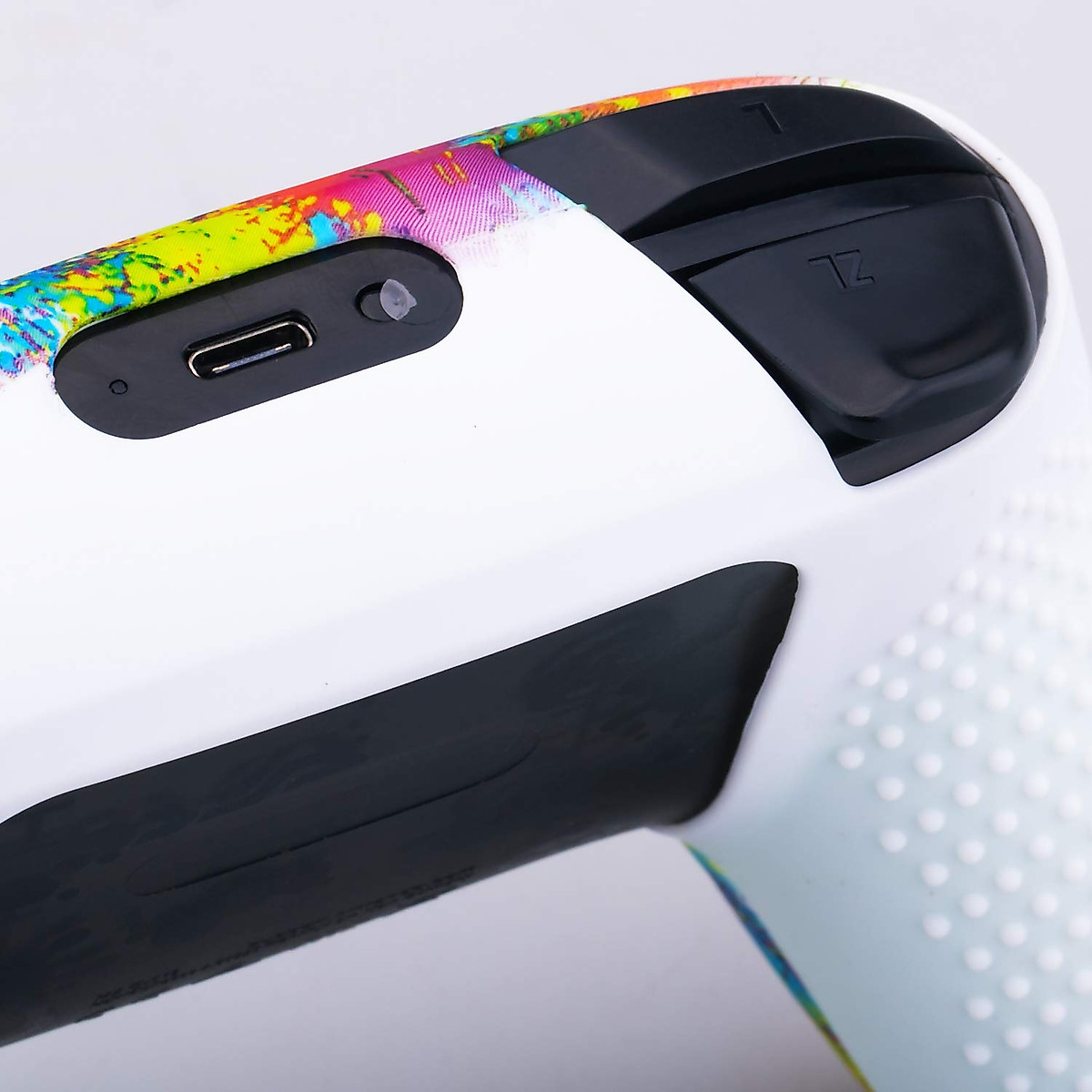 YoRHa Studded Silicone Transfer Print Cover Skin Case ONLY for Nitendo Official Switch Pro Controller x 1(Spashing Paint) with Pro Thumb Grips x 8