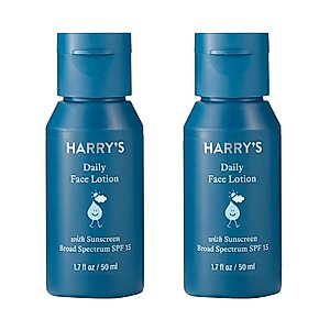 Harry's Face Lotion - Face Moisturizer with SPF 15, 1.7 Fl Oz (Pack of 2)
