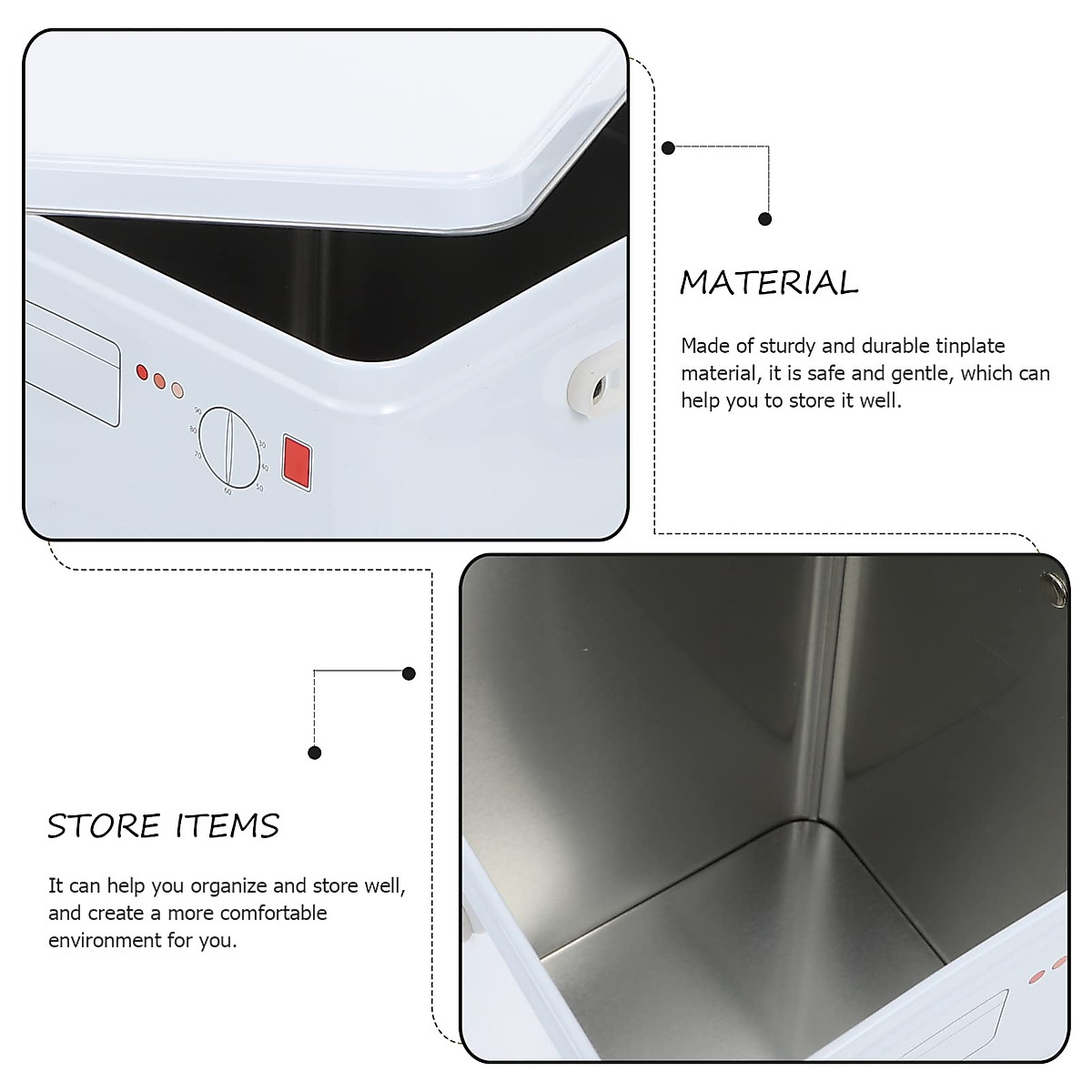 Washing Machine Shape Candy Storage Box Food Storage Containers with Lid Multigrain Storage Tin Canister Bin Sundries Holder Decor