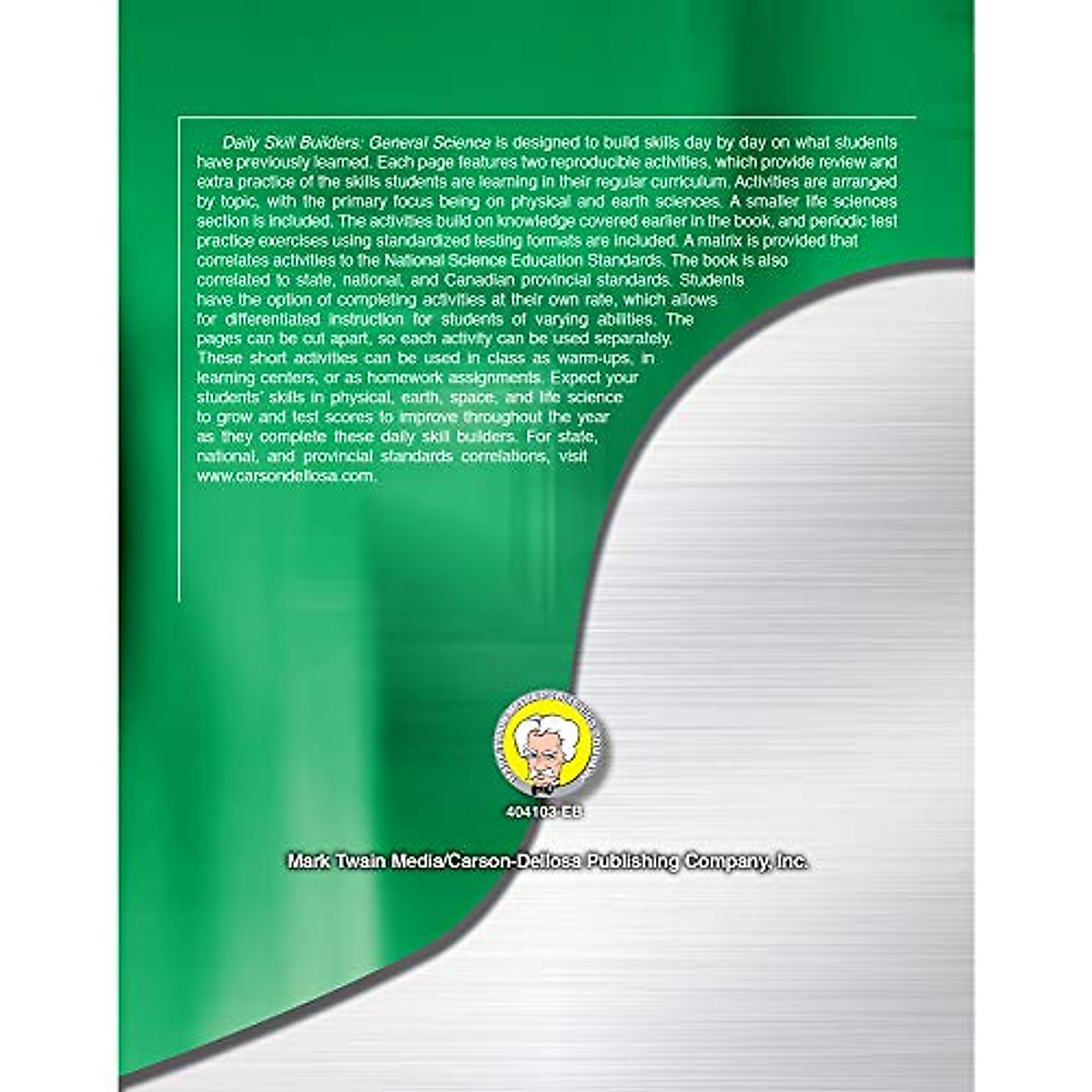 Mark Twain General Science Activity Book, Science for Kids Grades 5-8, Physical, Life, and Earth Science Books, 5th Grade Workbooks and Up, Classroom or Homeschool Curriculum (Daily Skill Builders)