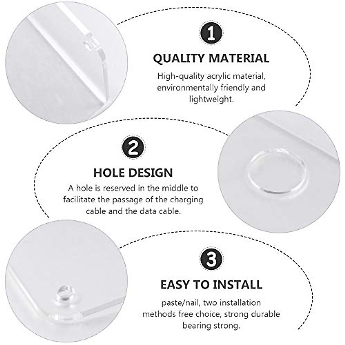 Cabilock Clear Acrylic Floating Wall Shelf Wall Mounted Storage Shelf for Figures Collections Plant Photo in Bathroom Kitchen Office