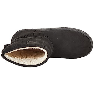 Amazon Essentials Women's Shearling Boot, Black Microsuede, 12.5 Wide