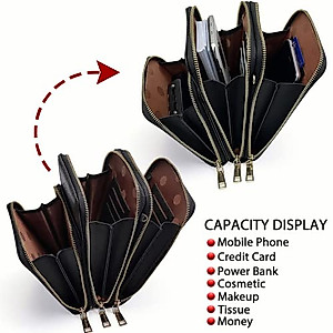 NoChoX Small Crossbody Bags for Women- Shoulder Cell Phone Bag, RFID Women's Wallet, Mini Messenger with Card Slots Adjustable Shoulder Strap, for Cell Phone Under 7 Inch(Black)…