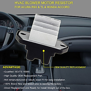 FAERSI HVAC Fan Blower Motor Resistor Replacement for 2002-2006 Acura RSX, 2004-2008 Acura TL, 2003-2007 Honda Accord Replaces JA1382 79330S6M941 2400-300016 Blower Motor Resistor