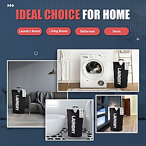 Caroeas 90L Laundry Basket (13 Colors), Waterproof Laundry Hamper, Laundry Bag with Padded Handles, Clothes Hamper Stands Up Well, Collapsible Laundry Basket Easy Storage