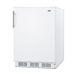 Summit Appliance FF63BK Freestanding Residential Counter Height 24" Wide All-refrigerator in Black Exterior with Auto Defrost, Deluxe Interior, Pro Style Handle and Adjustable Thermostat