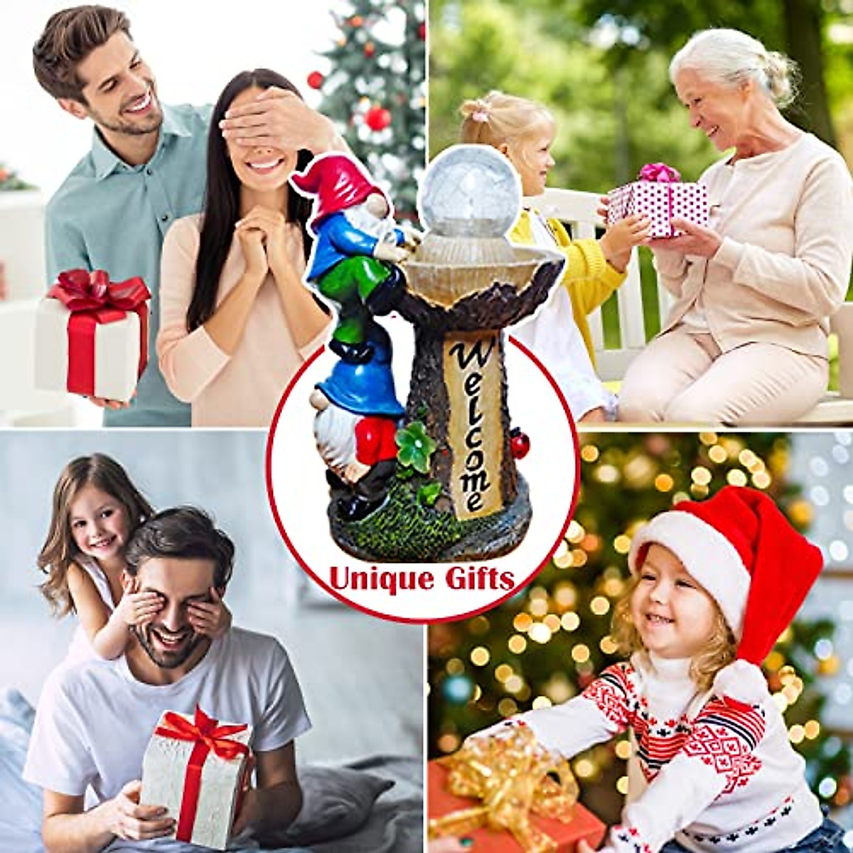 Garden Gnome Statue - with Solar LED Light Magic Ball, Gnomes Decorations for Yard,Funny Garden Gnomes Perfect for Lawn Decorations, Garden Decor, Patio and Housewarming Gifts